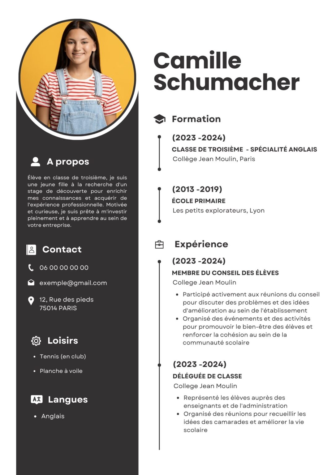 CV stage de 3ème en 5 étapes : exemples et modèles